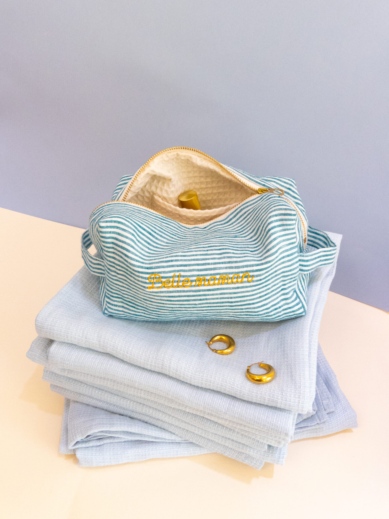 Trousse de bain personnalisable | Rayures Vertes nähen